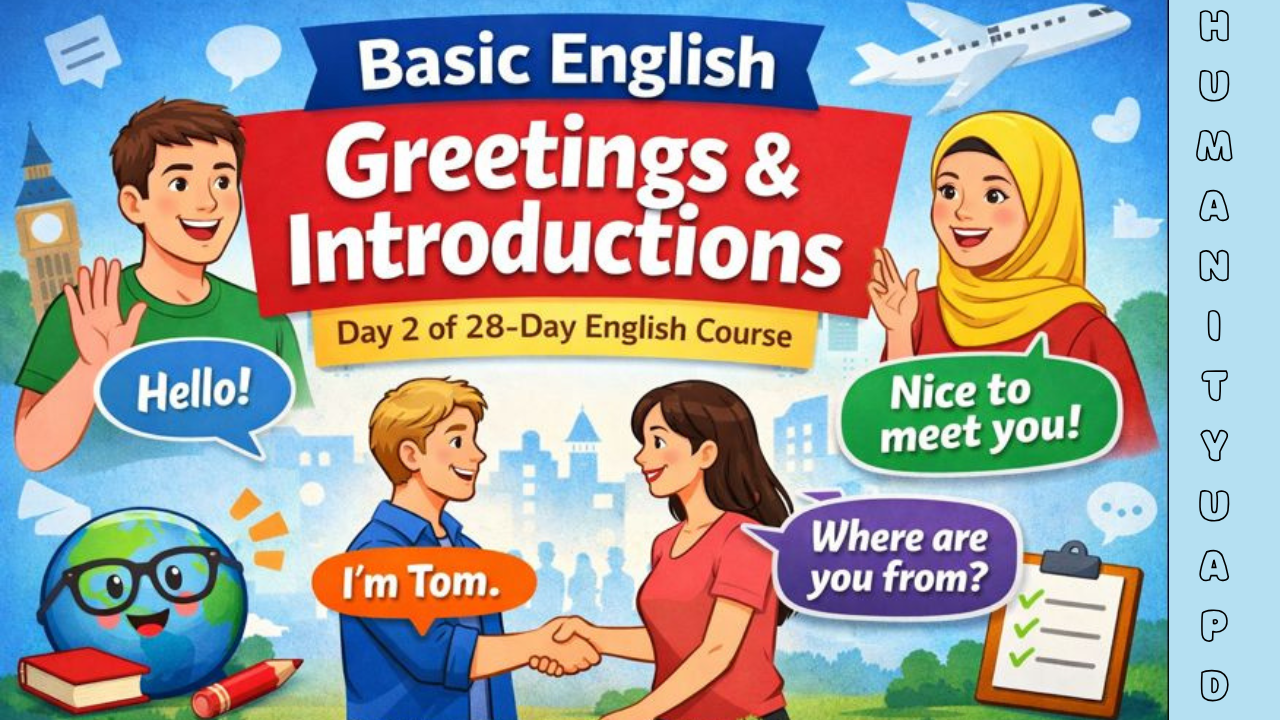 Basic English Greetings and Introductions | Day 2 in 28 Days